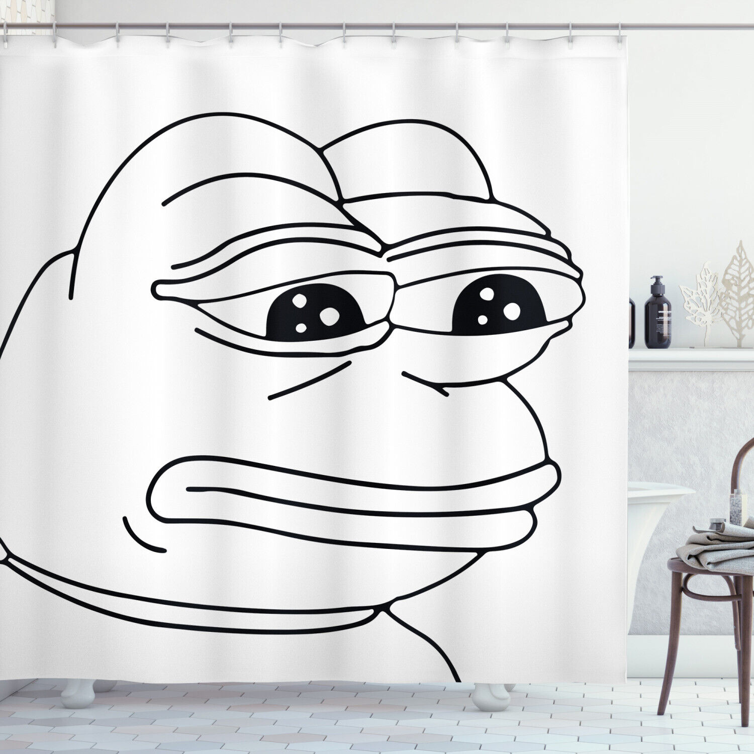 Adorable Crying Frog Meme Shower Curtain for Your Bathroom - Craigshirt