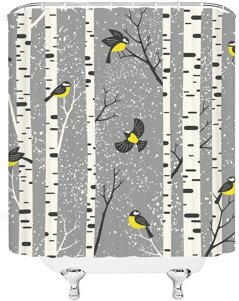 Birch Trees Winter Shower Curtain for Nature-Inspired Bathroom Decor ...