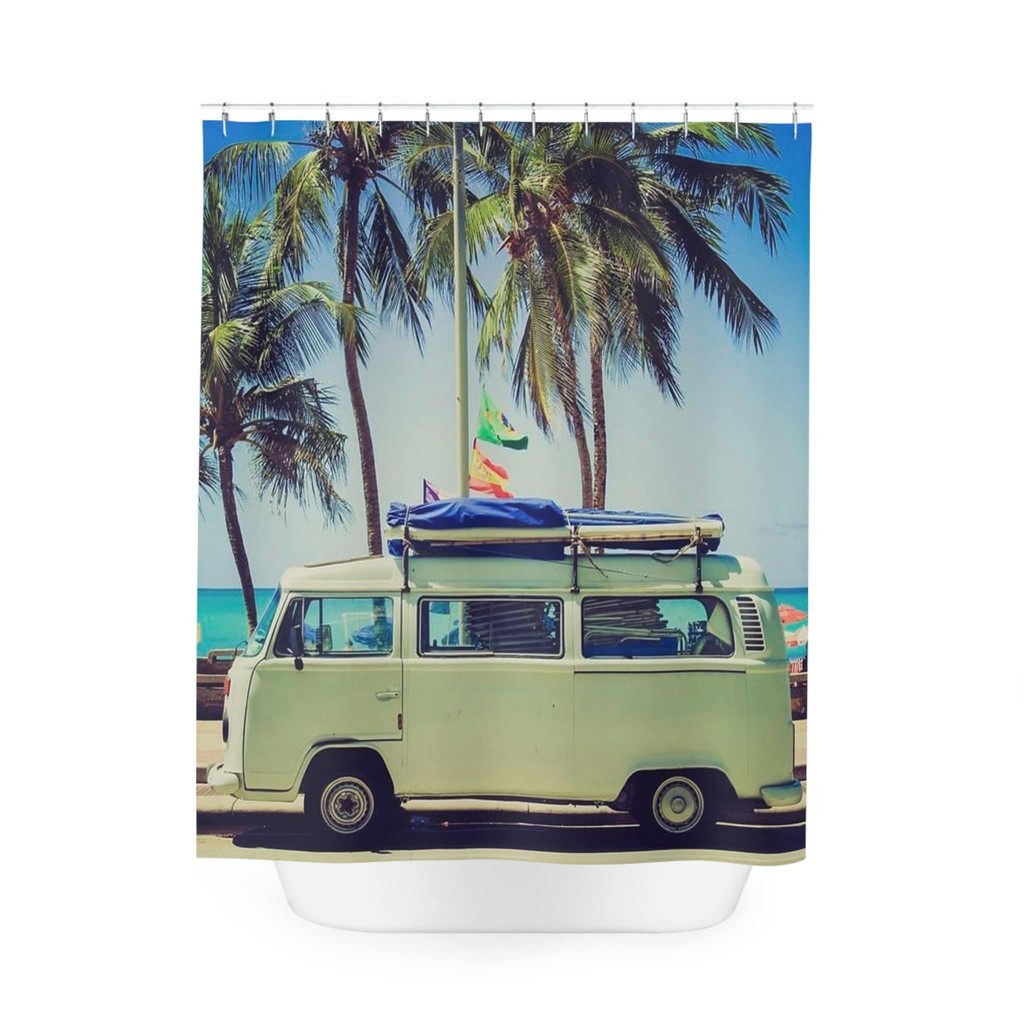 Cute Beachy Surfer Shower Curtain for Your Bathroom - Craigshirt