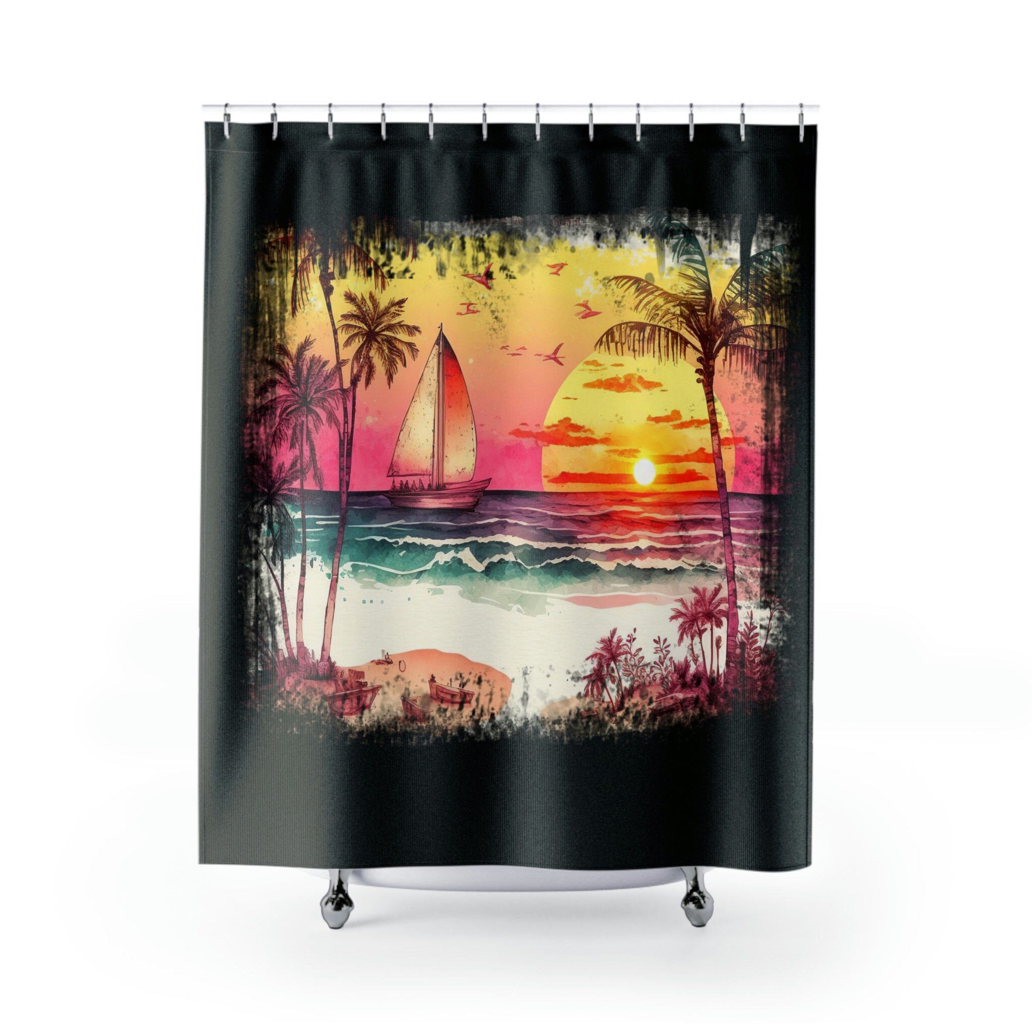 Etsy Home Decor Beach Sunset Shower Curtain for Bathroom - Craigshirt
