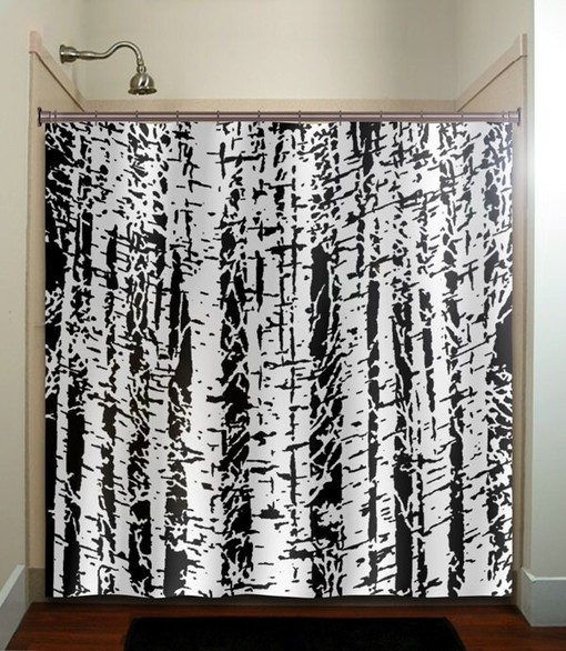 Forest Woodland White Birch Trees Shower Curtain for Bathroom Decor ...