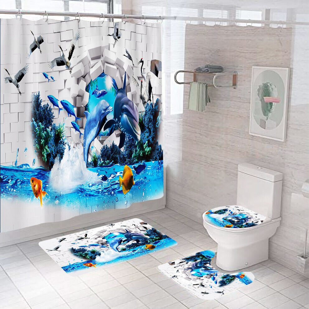 Fun Dolphin Shower Curtain for an Underwater-Inspired Bathroom - Craigshirt