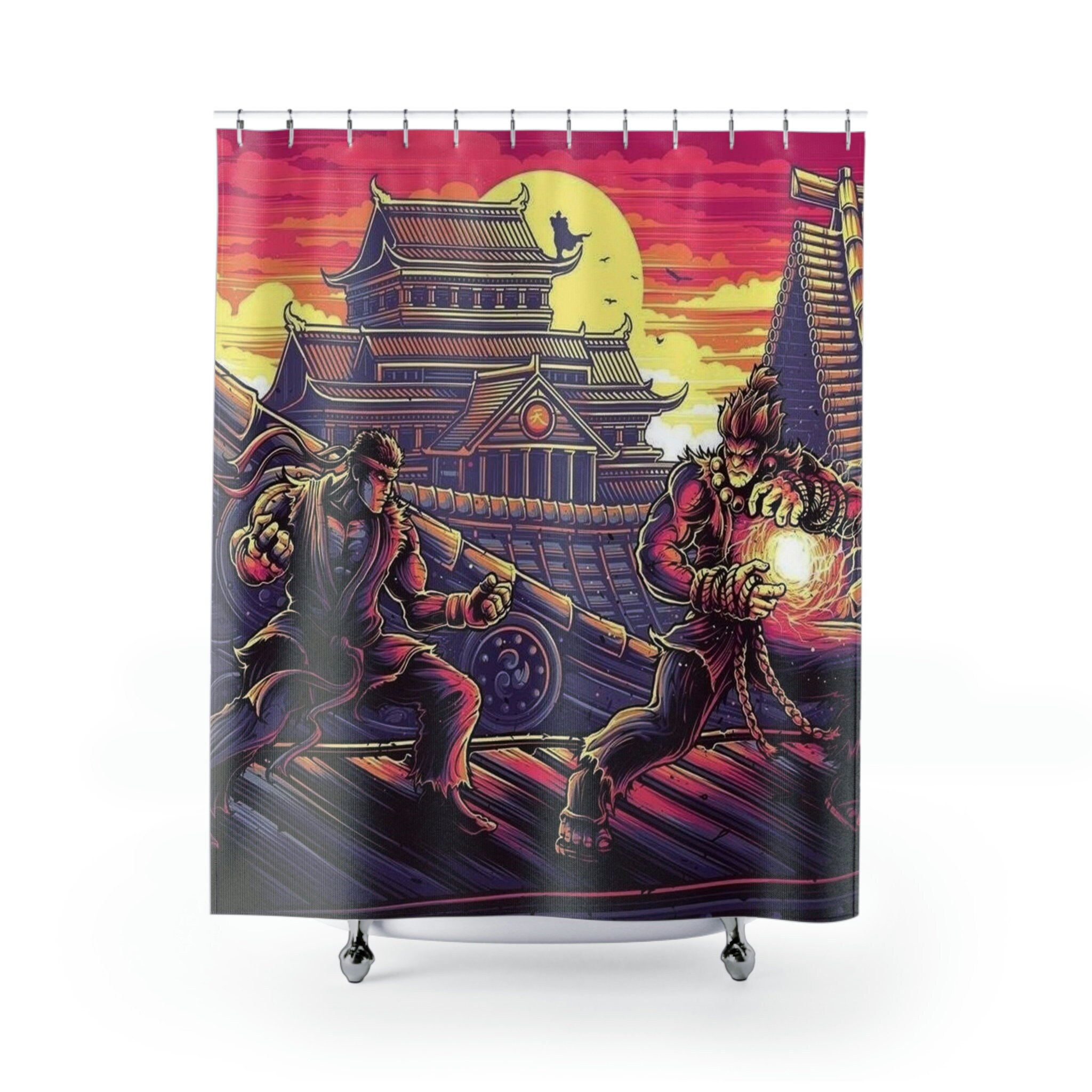 Gaming Theme Shower Curtain featuring Chun-Li from Street Fighter for a ...