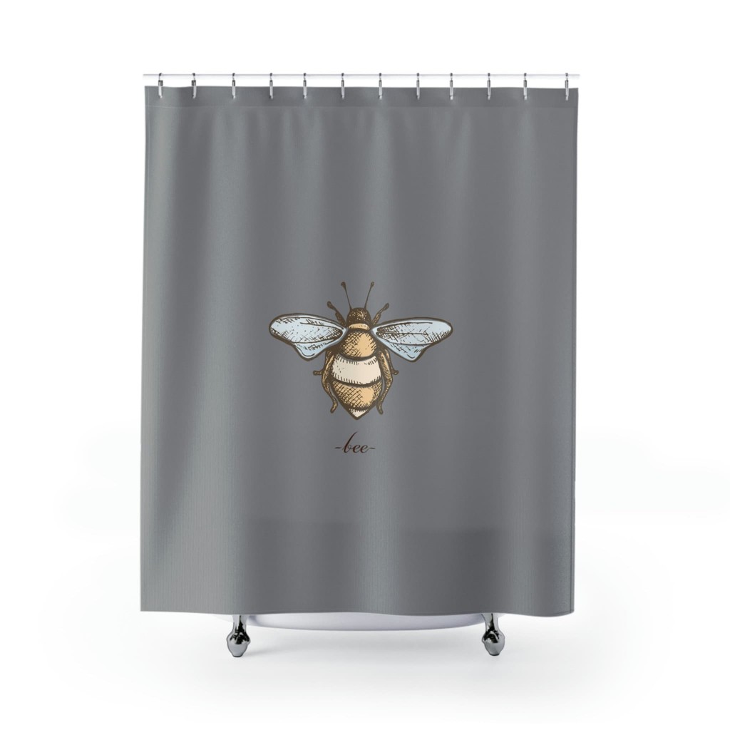 Honey Bee Shower Curtain with Flower and Comb Design - Craigshirt