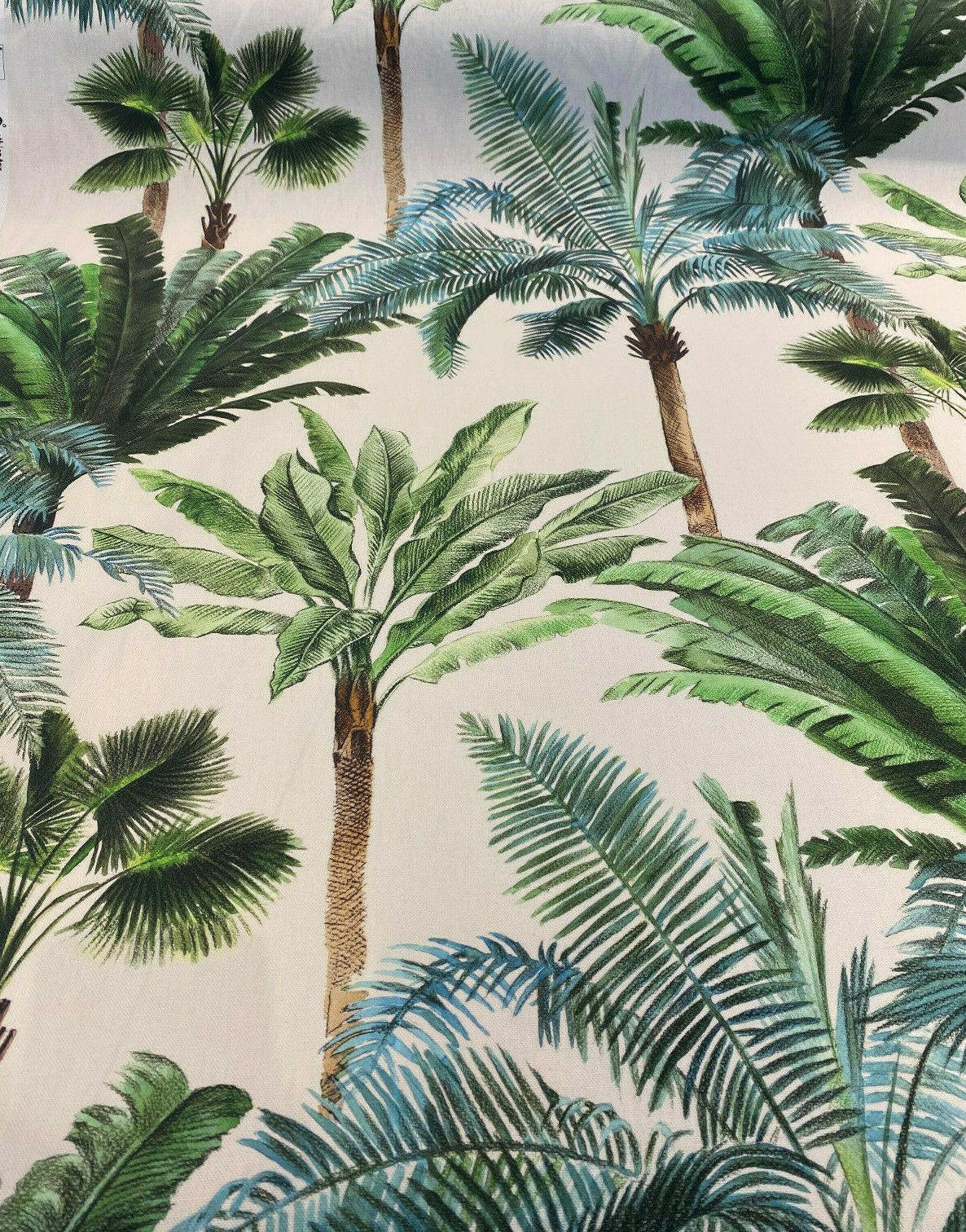 Palms Collection Leaves Cotton Drapery Upholstery Fabric - Craigshirt