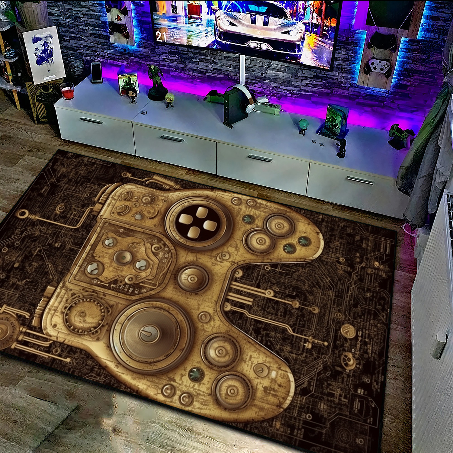 Personalized Game Room Rug for Teen Boys with Unique Game Controller ...