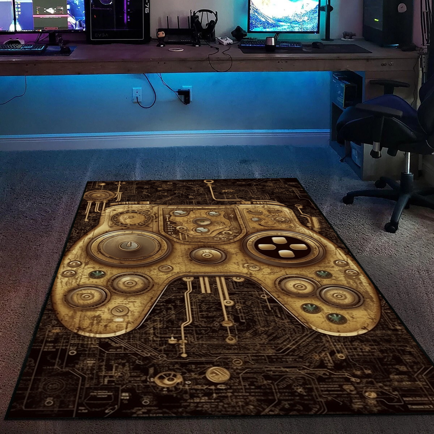 Personalized Game Room Rug for Teen Boys with Unique Game Controller ...