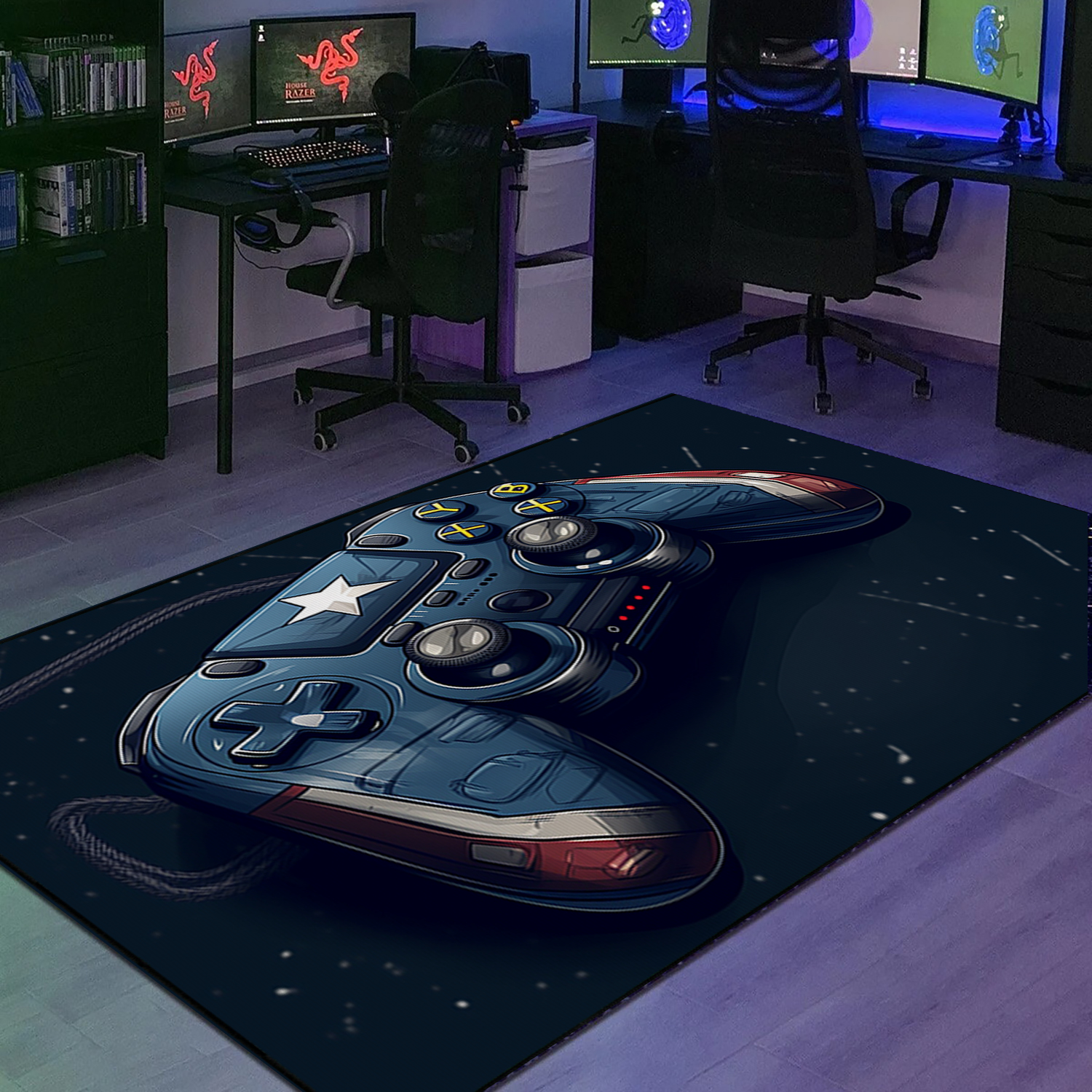 Personalized Gaming Rug for Living Room - Game Room Area Rugs with ...