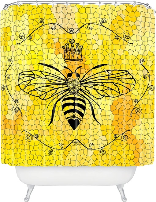 Queen Bee Shower Curtain by Lisa Argyopoulos for Bee Themed Bathroom ...