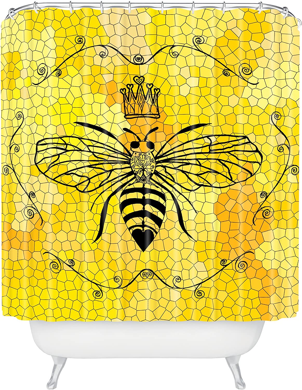 Queen Bee Shower Curtain by Lisa Argyopoulos for Bee Themed Bathroom ...