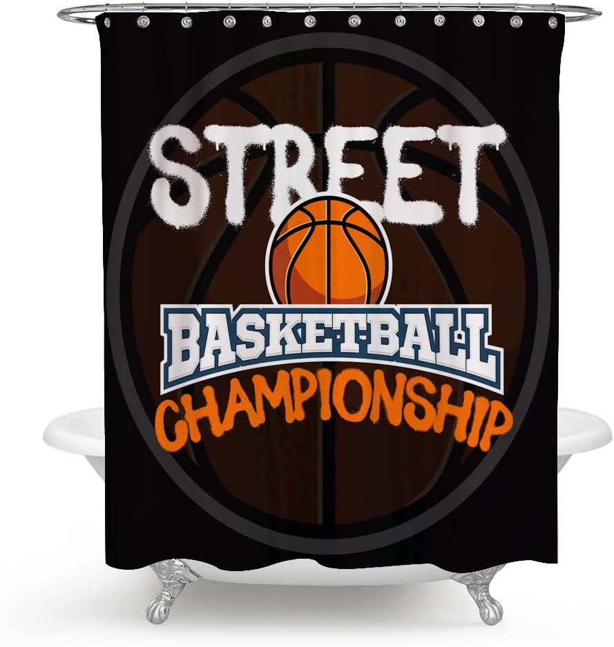 Street Basketball Championship Shower Curtain - Black Sport Theme ...