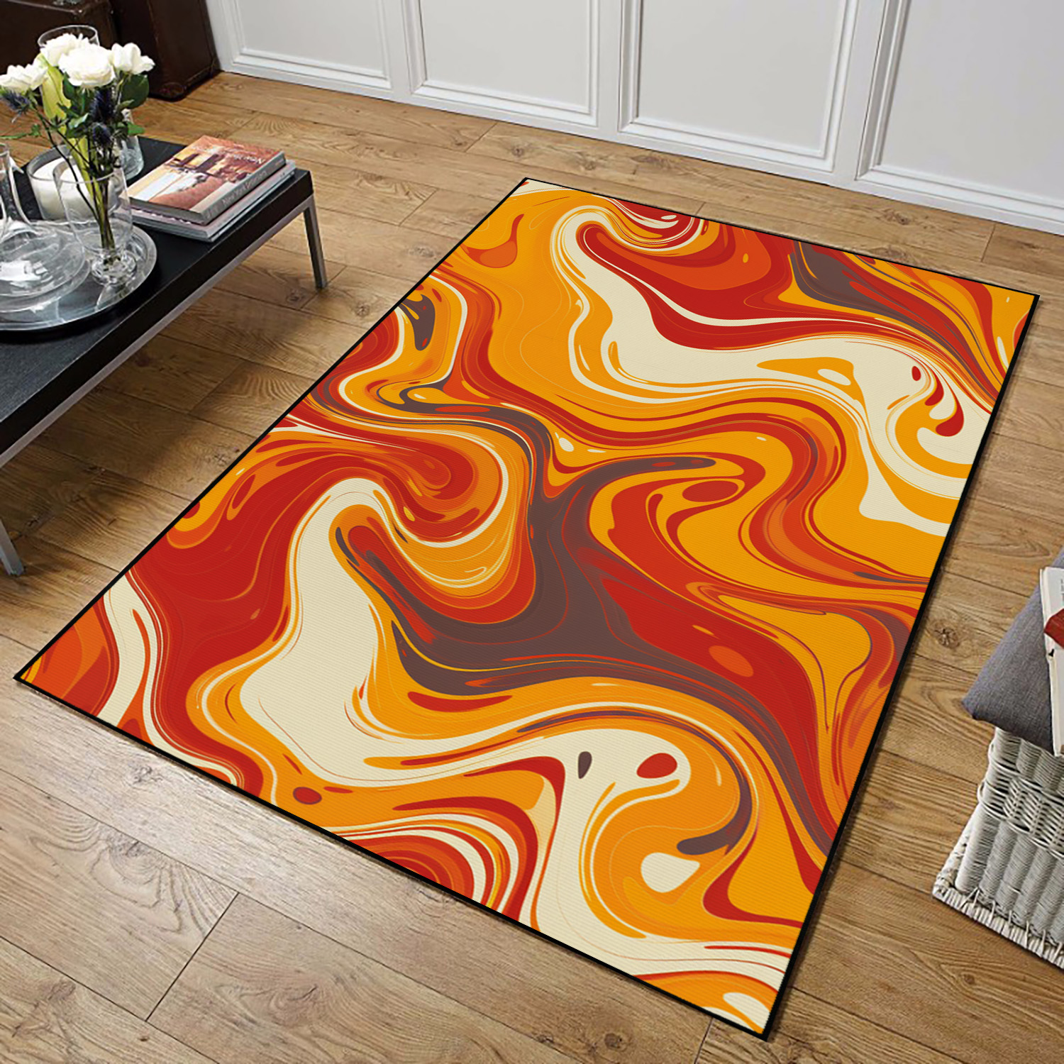 70s Retro Space and Star Personalized Area Rug - Add Your Name or Quote ...