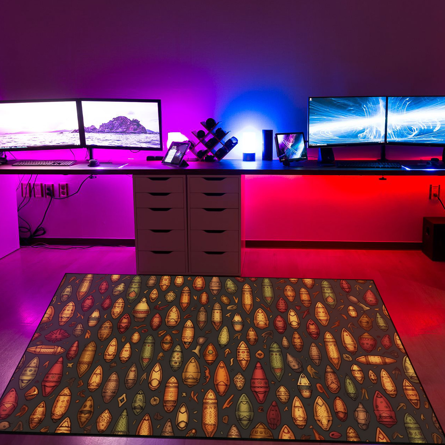 Arcade Pattern Shoot 'Em Up Bullets Area Rug - Craigshirt