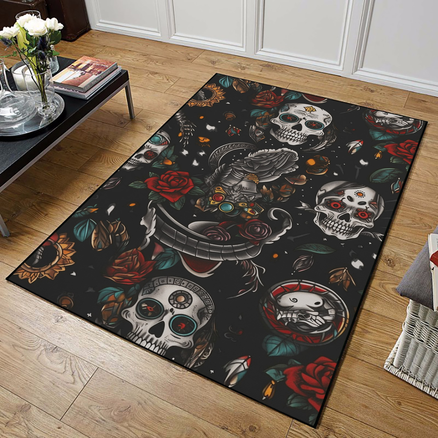 Creative Tattoo Design on Personalized Area Rug for Living Room ...