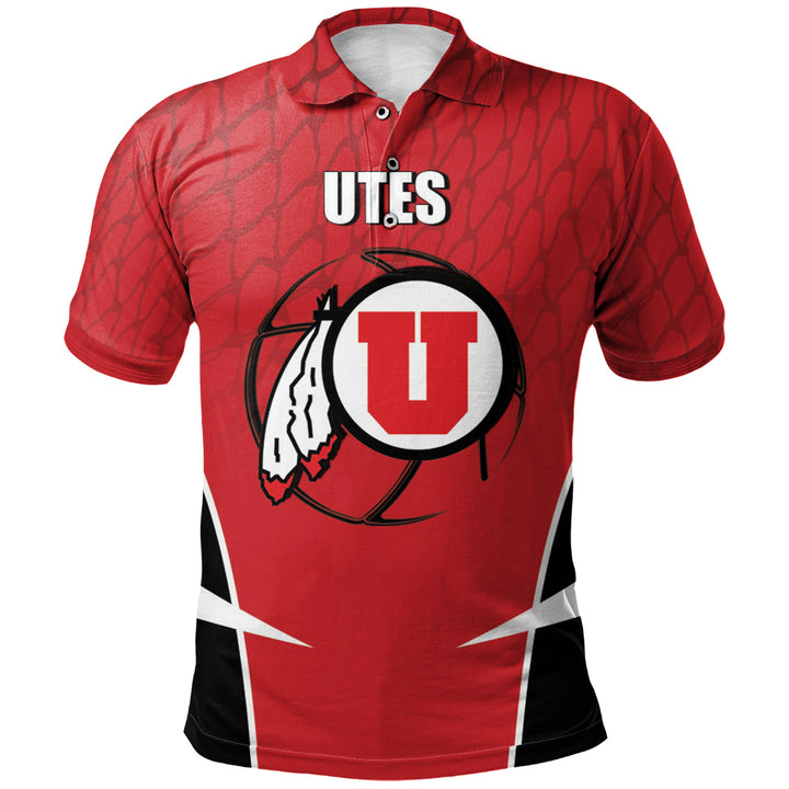 Custom Text Number Red Black Polo Shirt V8 - NCAA Utah Utes Fan Gift ...