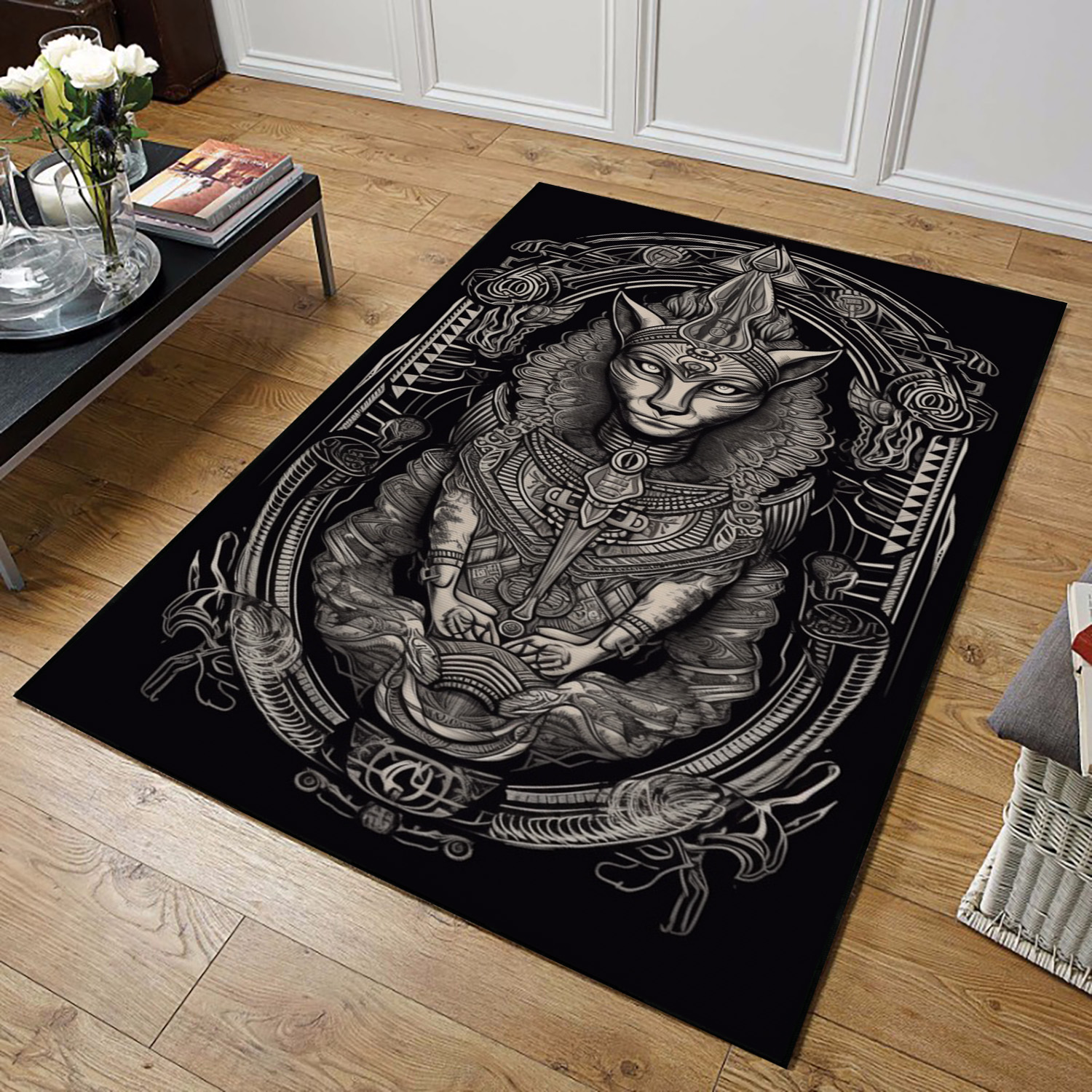Customizable Ancient Egyptian 2D Modeling Tattoo Pattern Area Rug ...
