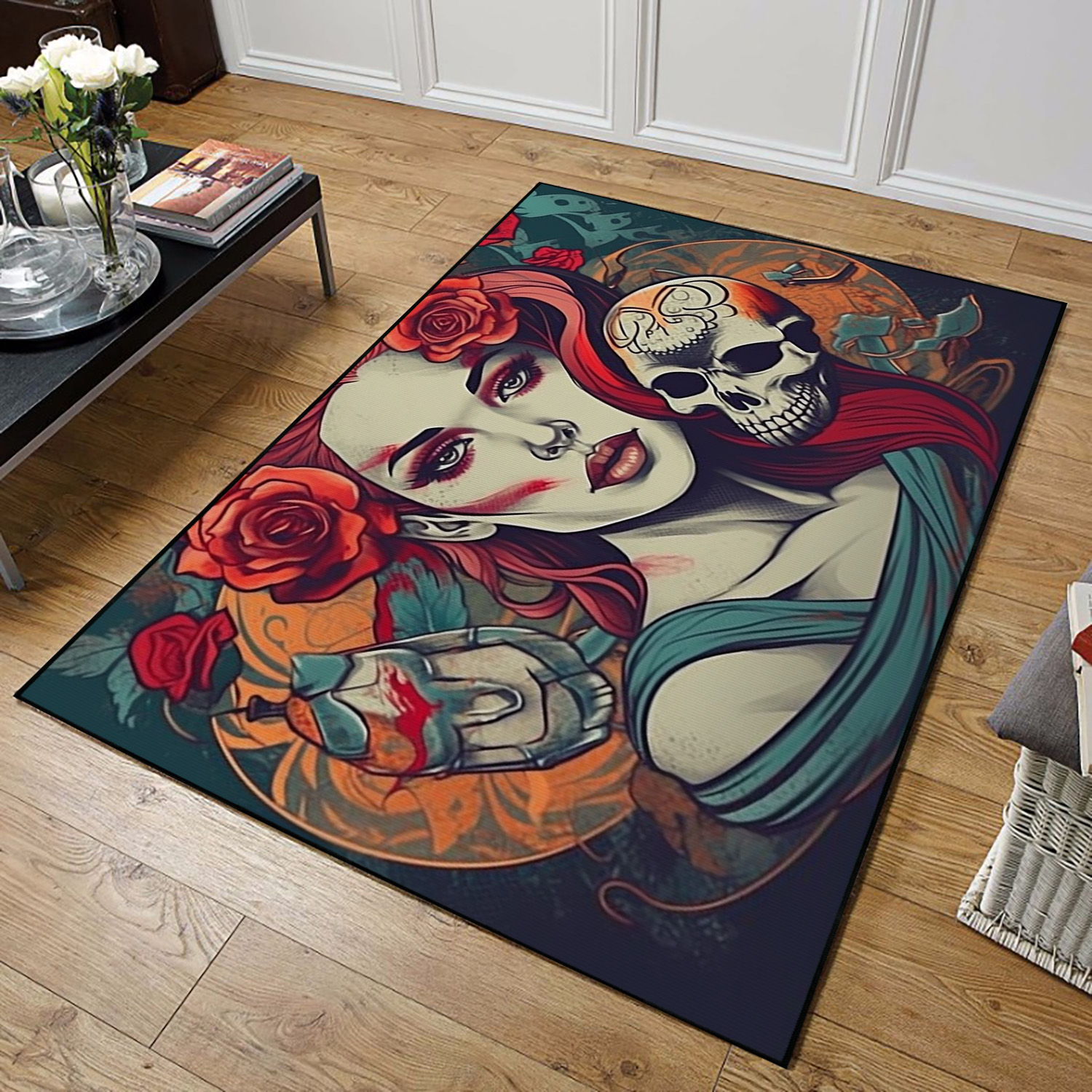 Customizable Tattoo Inspired Art Print Area Rug for Bedroom - Craigshirt