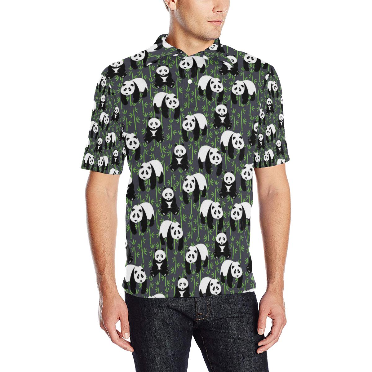 Panda Bamboo Themed 3D Printed Polo Shirt - Craigshirt