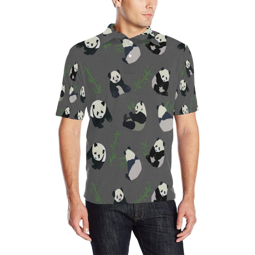 Panda Pattern 3D Printed Polo Shirt - Craigshirt