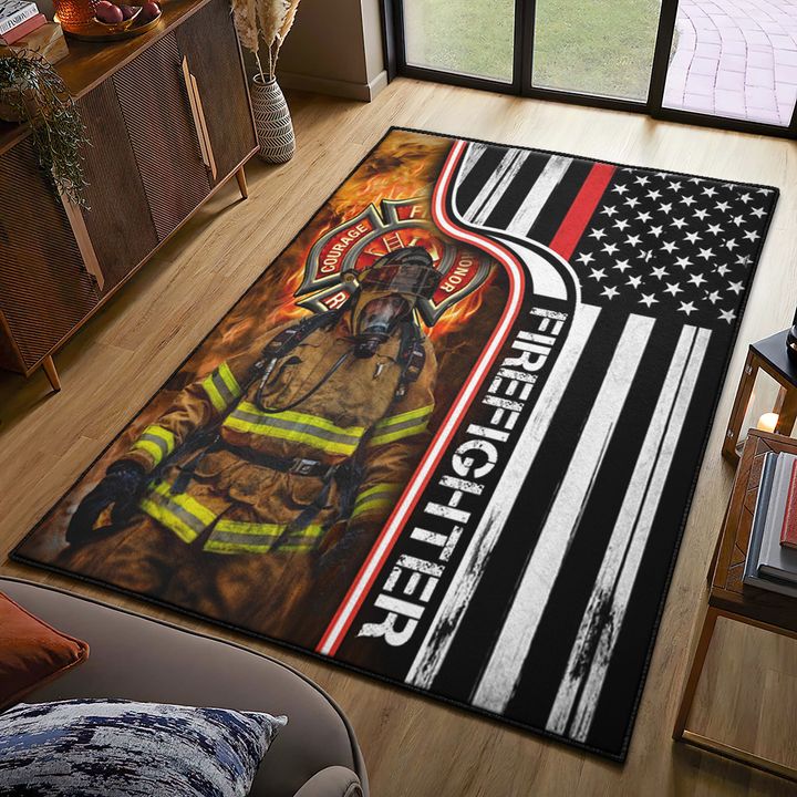 Rescue Fire Firefighter Fire Department Logo with American Flag ...