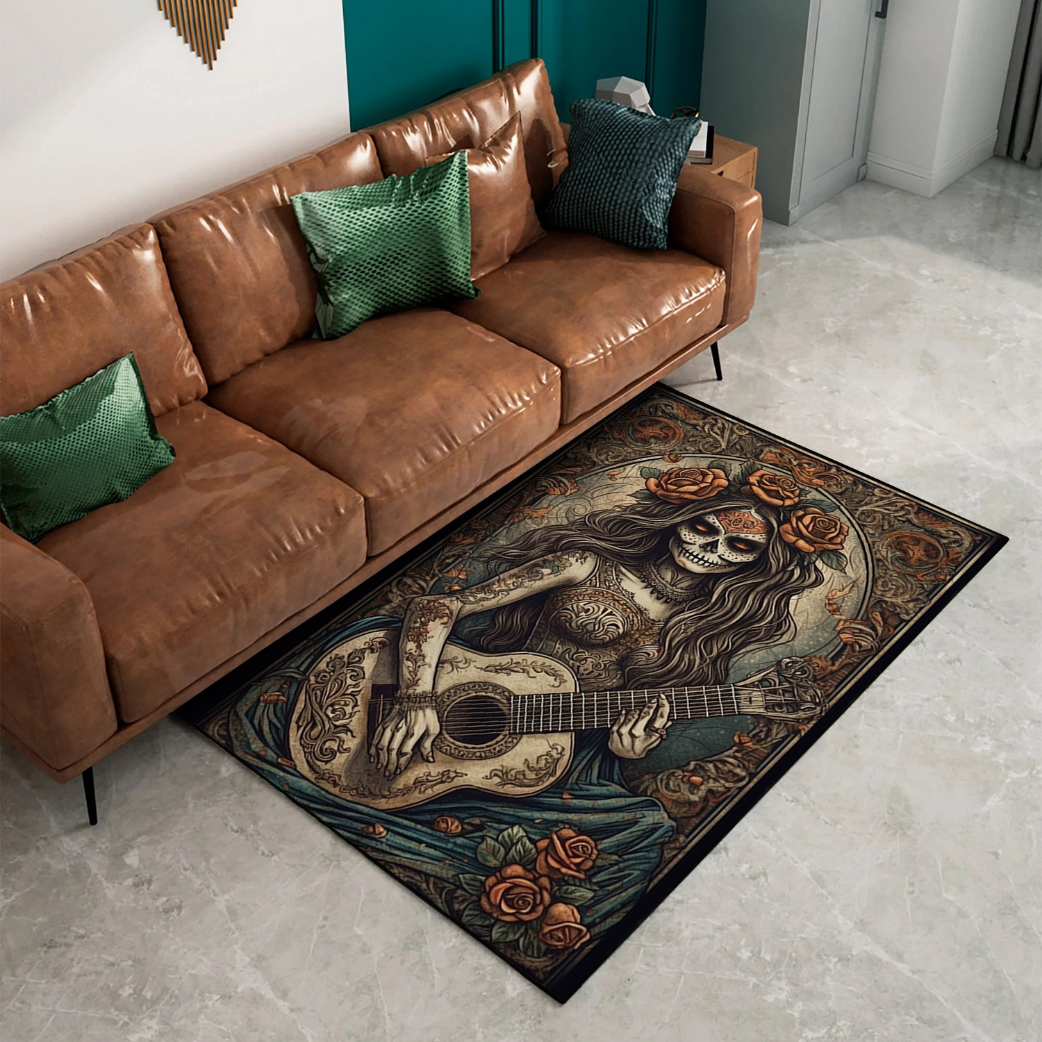 Traditional Chicano Tattoo Design Area Rug Customizable Living Room Decoration Craigshirt